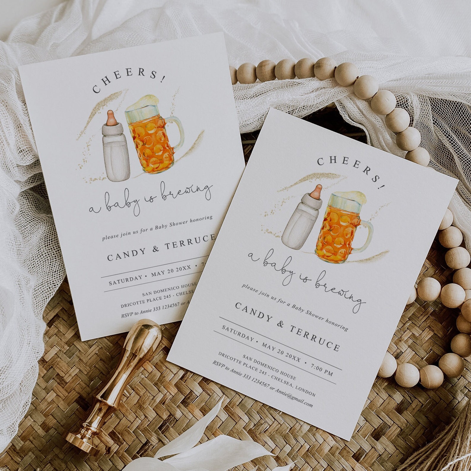 A Baby is Brewing Baby Shower Invitation, Brewery Baby Shower ...