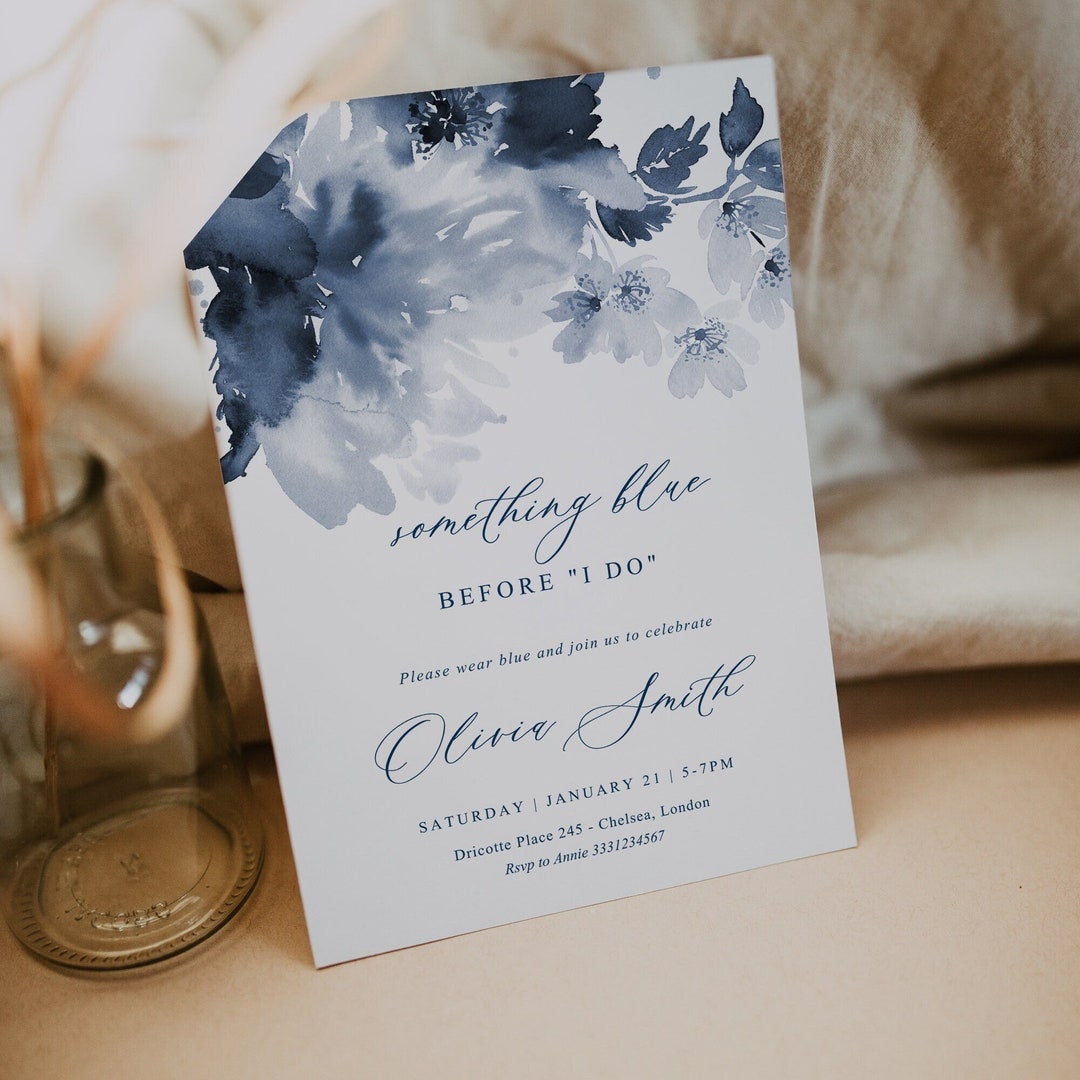 Something Blue Before I Do Invitation, Bridal Shower Invitation ...