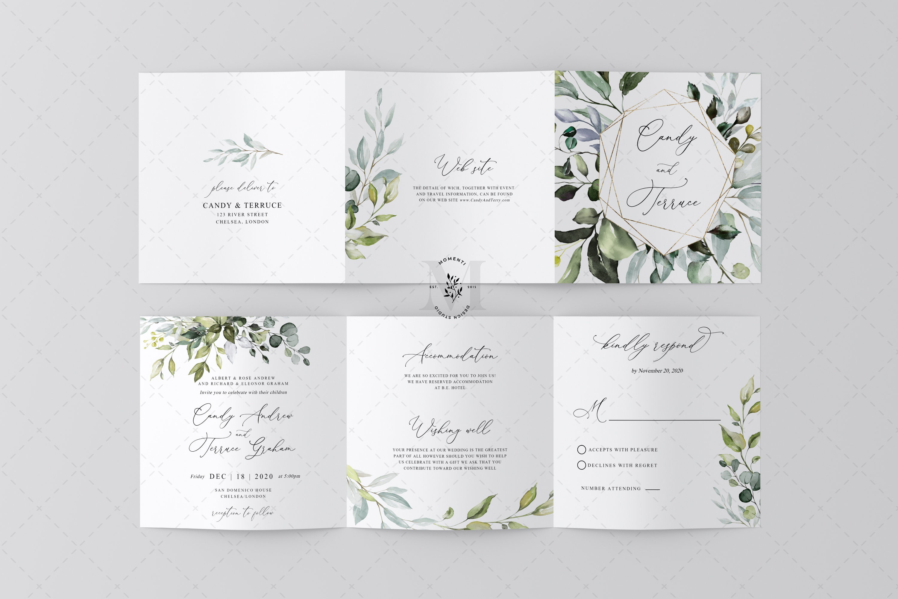 Tri-fold Wedding Invitation Template Gate Fold Wedding | Etsy