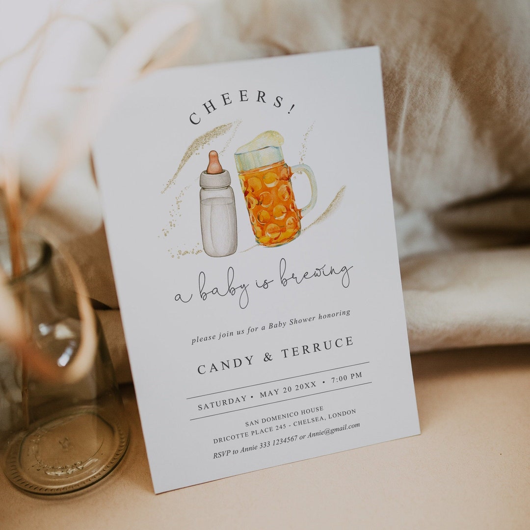A Baby is Brewing Baby Shower Invitation, Brewery Baby Shower ...