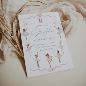 Ballerina Birthday Invitation, Ballet Invitation Template, Dancer Girl ...