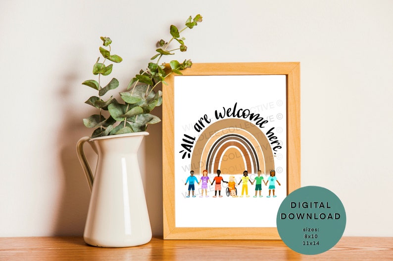 All Are Welcome Here | Diversity Art | Elementary Class Decor ...