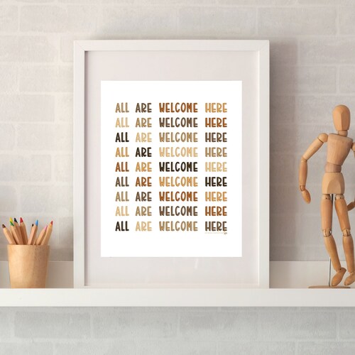 All Are Welcome Here Classroom Decor for Teachers Diversity - Etsy