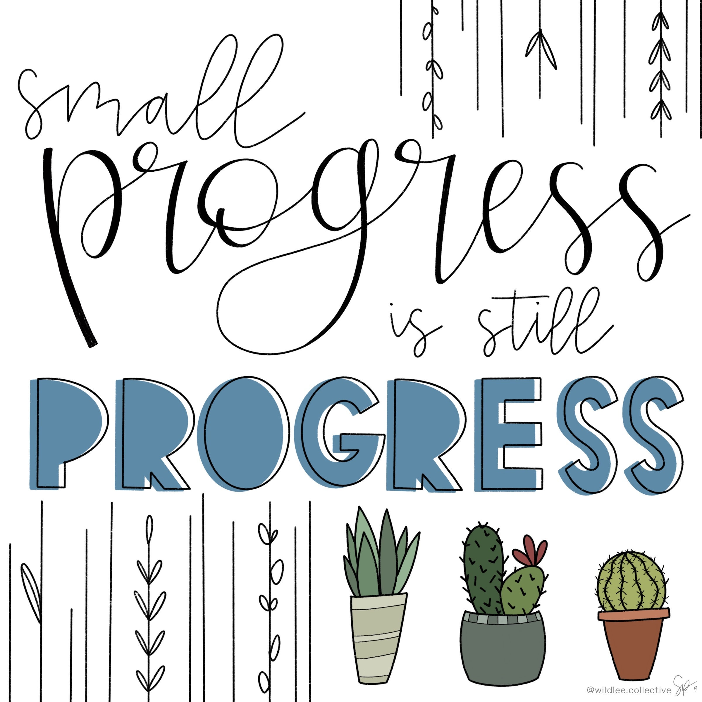 Small Progress is Still Progress Digital Download 8x8 | Etsy