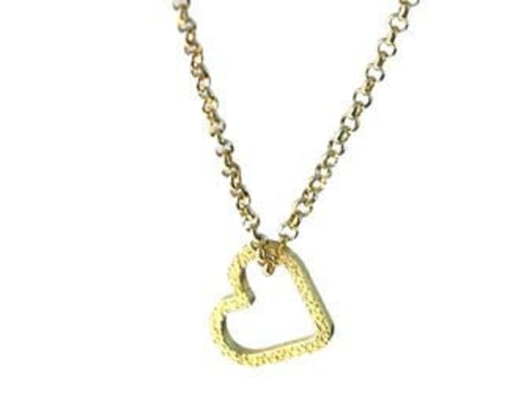 Hearty, cadena con colgante de corazón en oro, cadena de corazón ...