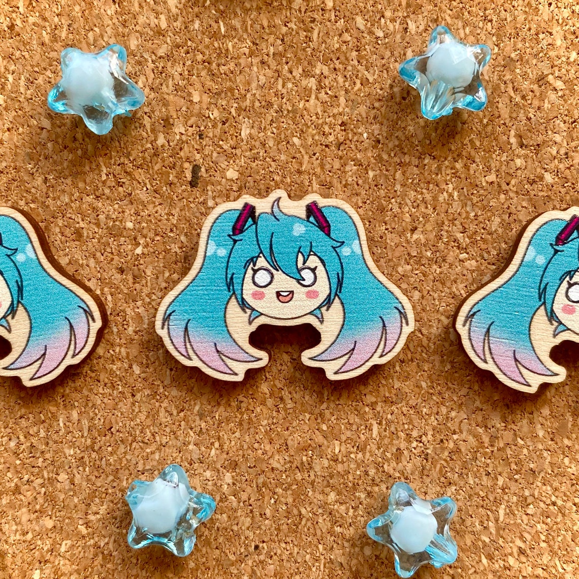 Mini Miku Pin Hatsune Miku 30mm Wooden Pin Anime Pin Kawaii - Etsy