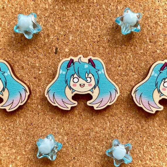 Mini Miku Pin Hatsune Miku 30mm Wooden Pin Anime Pin Kawaii | Etsy