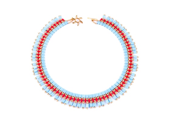 Tutorial for 'Cleopatra' Necklace/Collar. Beading | Etsy