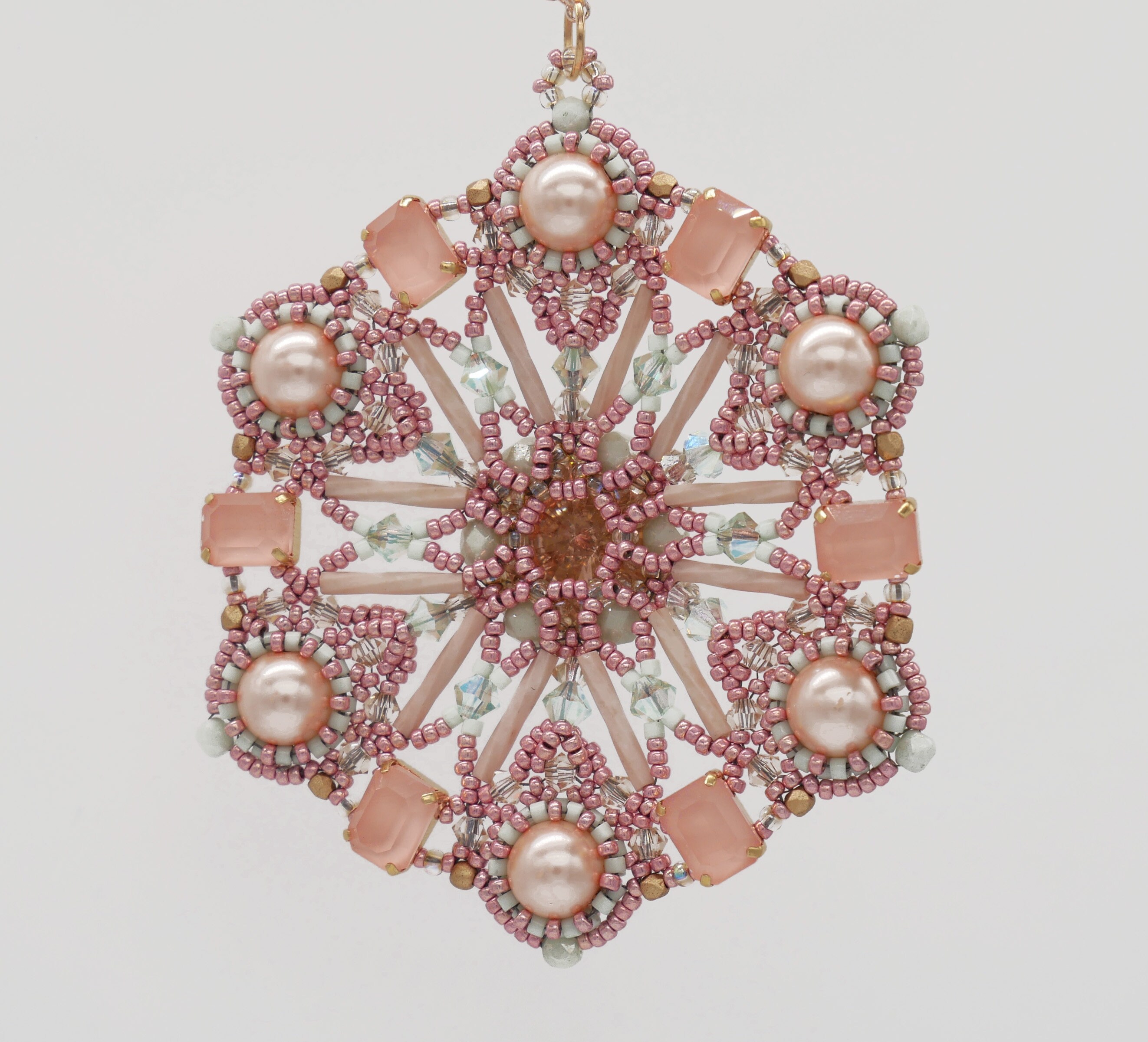 Tutorial 'peaches & Cream' Pendant Beading Pattern. Digital Download ...