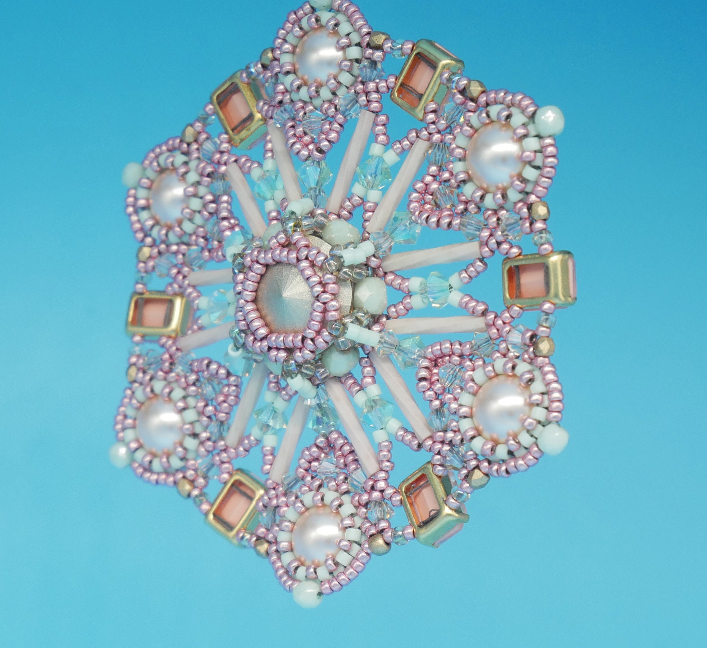 Tutorial 'peaches & Cream' Pendant Beading Pattern. Digital Download ...