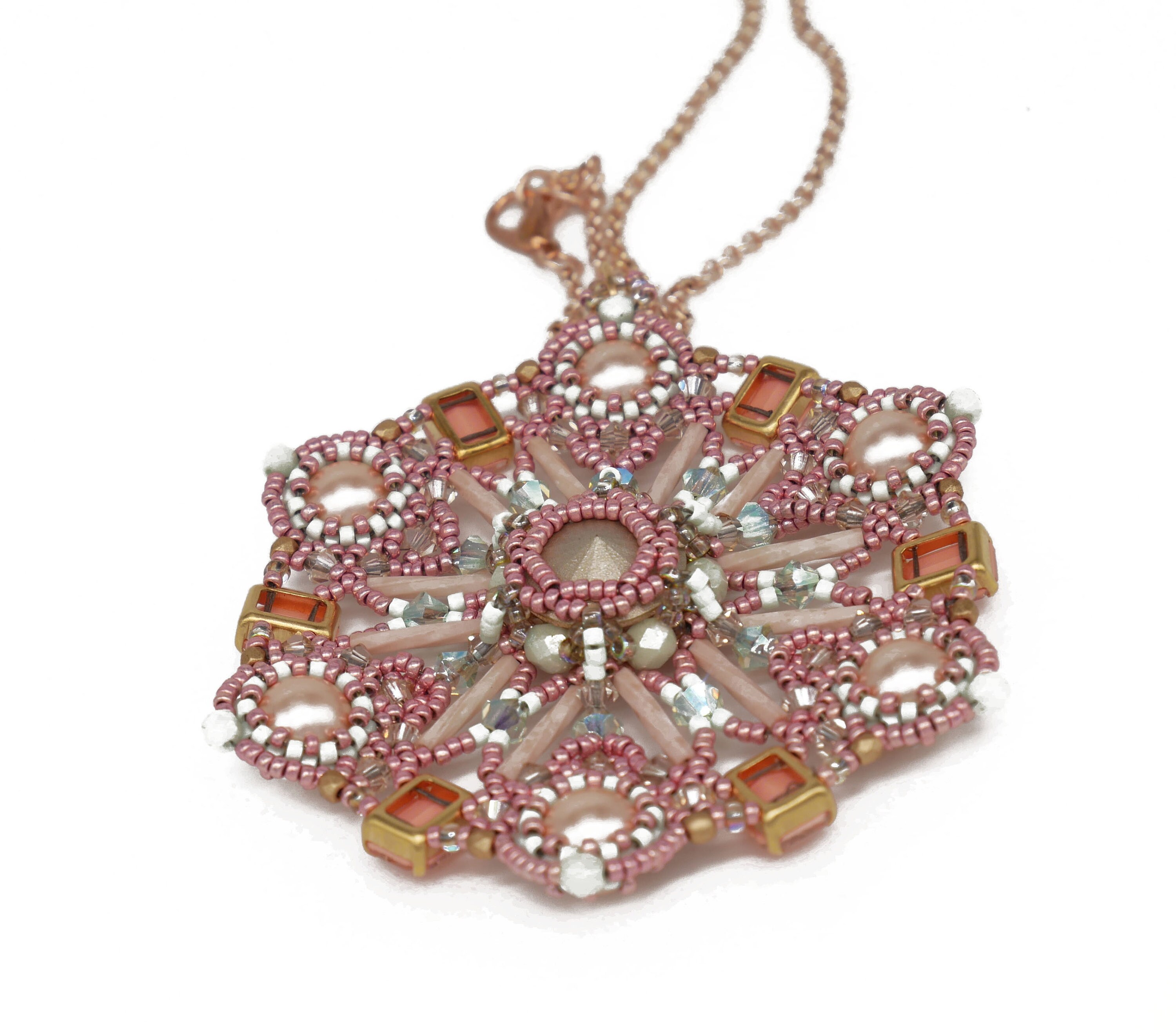 Tutorial 'peaches & Cream' Pendant Beading Pattern. Digital Download ...