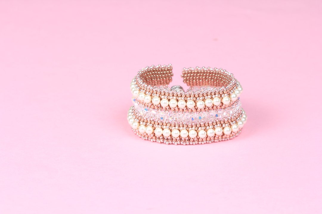 Tutorial 'diamonds & Pearls' Bracelet Beading Pattern. Digital Download ...