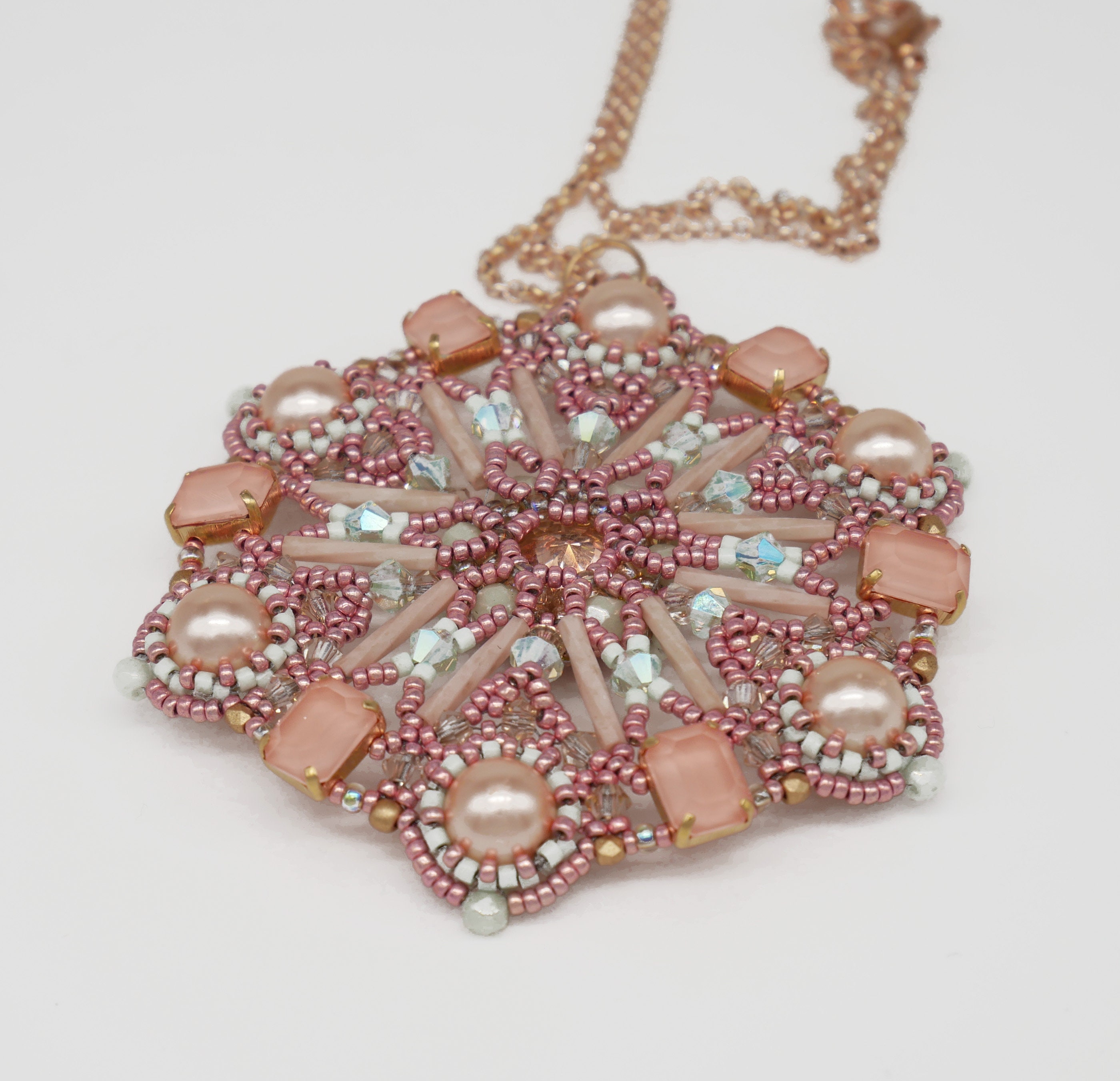 Tutorial 'peaches & Cream' Pendant Beading Pattern. Digital Download ...