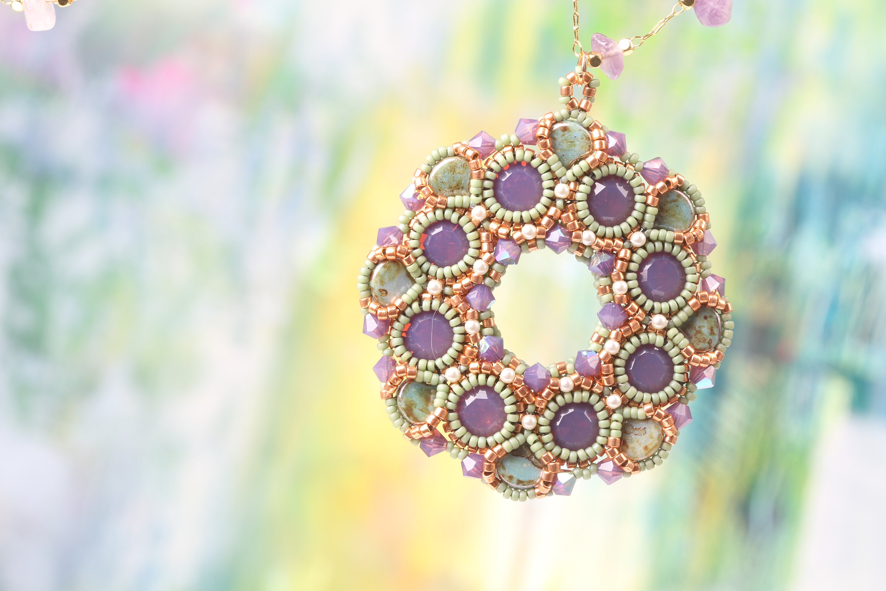 Tutorial 'couronne' Pendant Necklace Decoration Beading Pattern ...