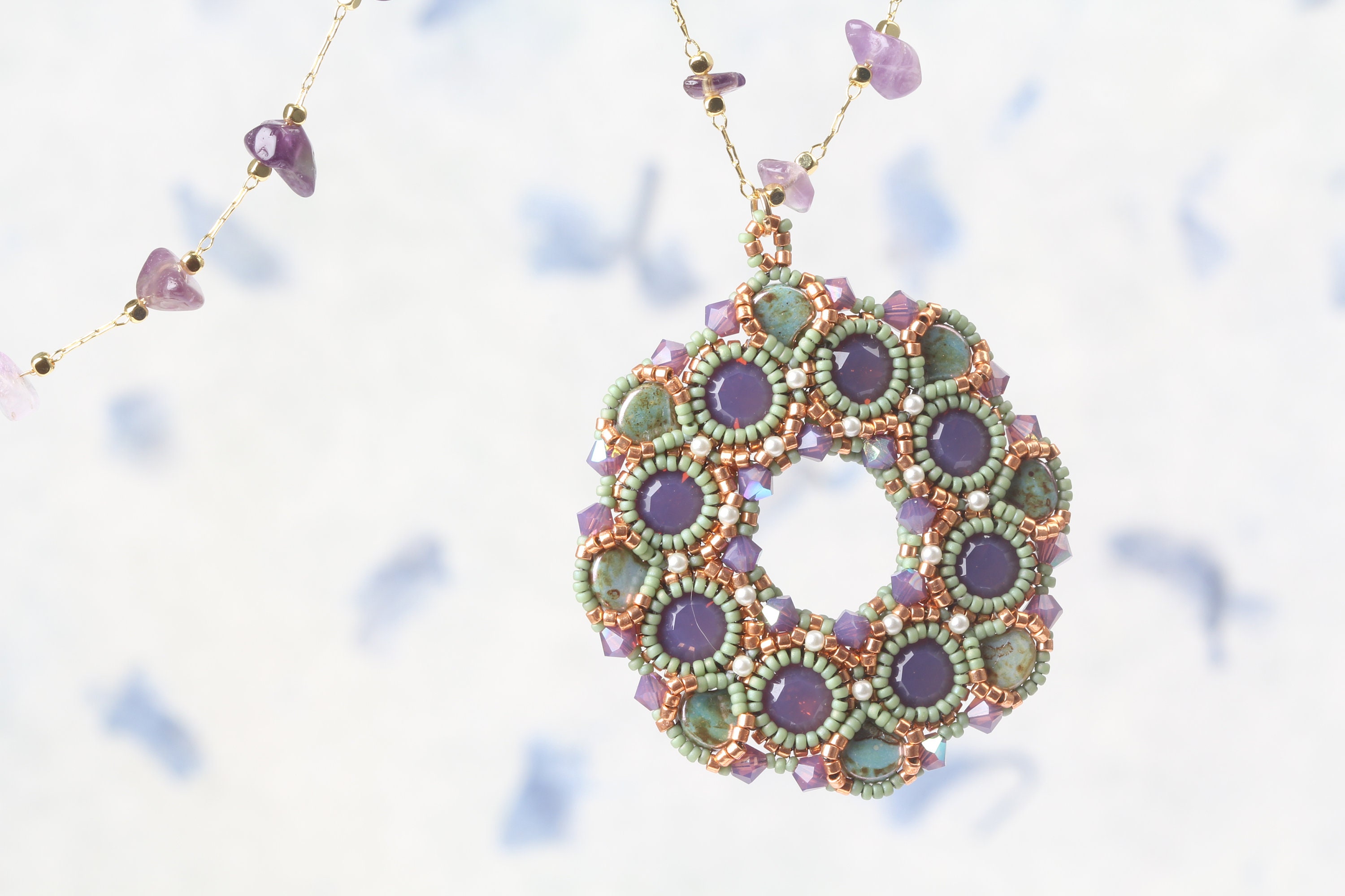 Tutorial 'couronne' Pendant Necklace Decoration Beading Pattern ...