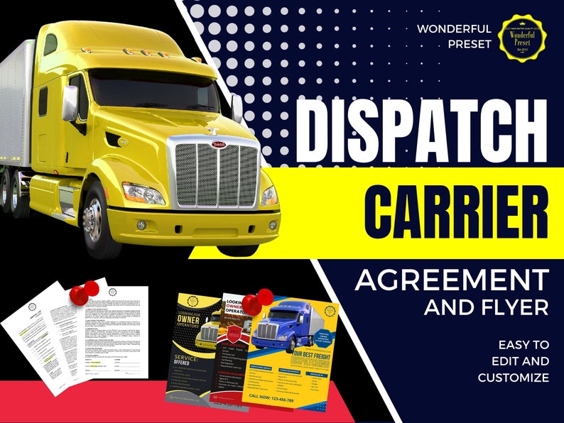 Freight Dispatcher and Carrier Agreement Plus Flyer - Etsy