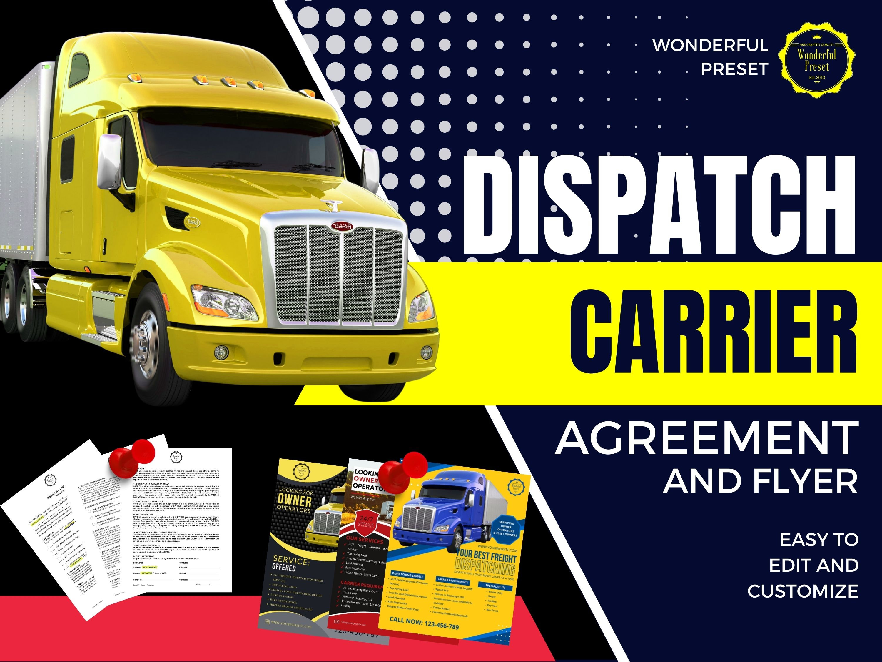 Freight Dispatcher and Carrier Agreement Plus Flyer - Etsy