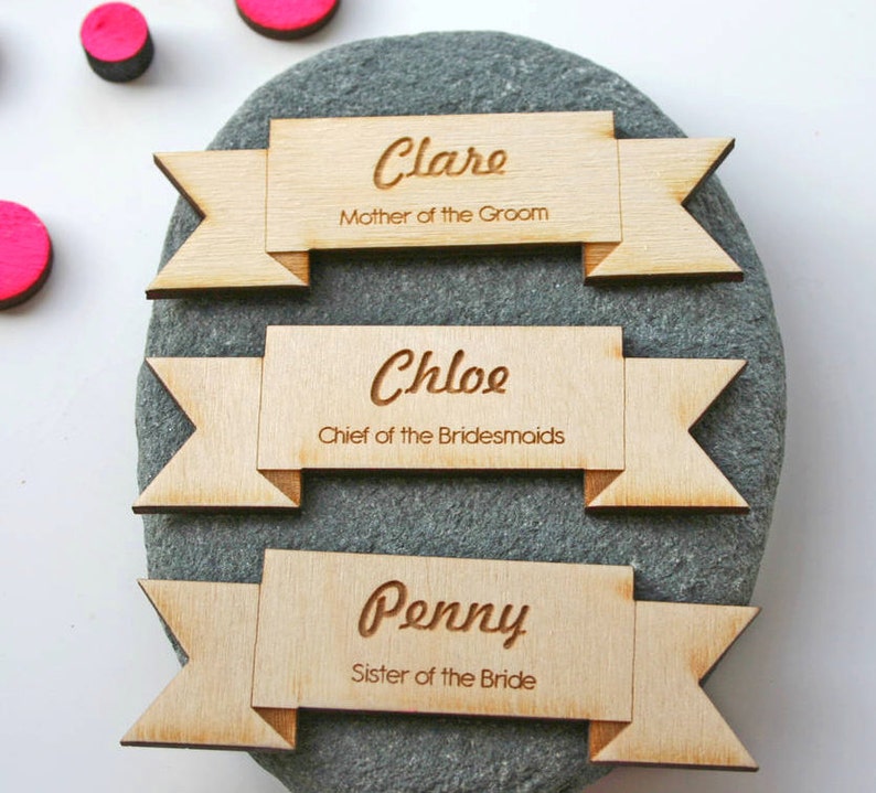 Hen Party Badges wooden hen party brooch personalised | Etsy