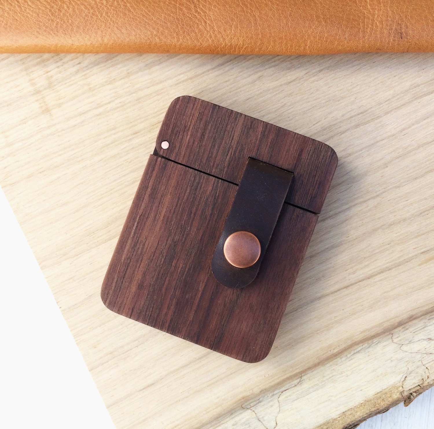 Walnut Wood Wallet and Card Holder | Etsy