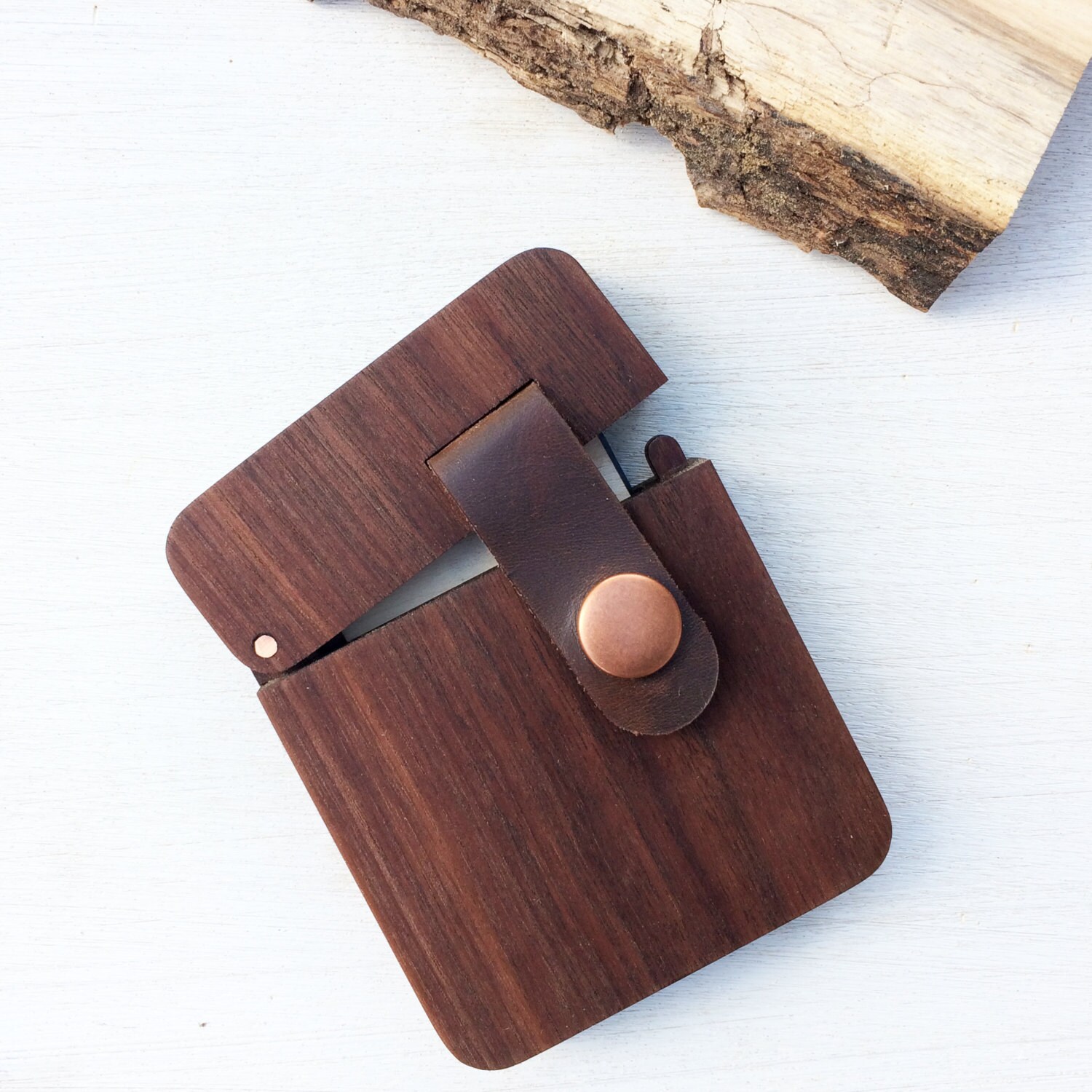 Walnut Wood Wallet and Card Holder | Etsy