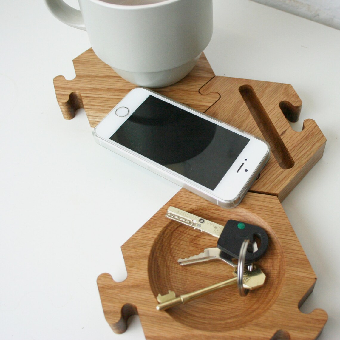 Natural Oak Modular Hexagon Desk Tidy and Docking Station - Etsy