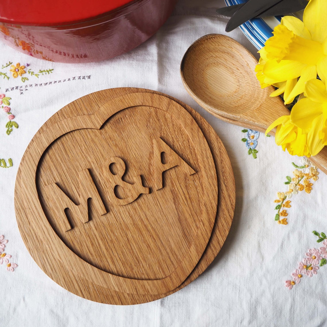 Personalised Solid Oak Wood Trivet - Etsy UK