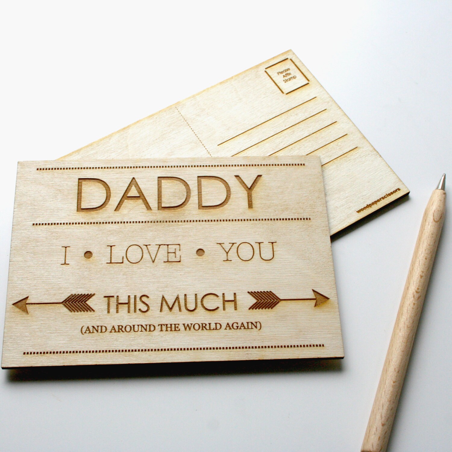 Personalised Wooden Engraved Typography Postcard - Etsy
