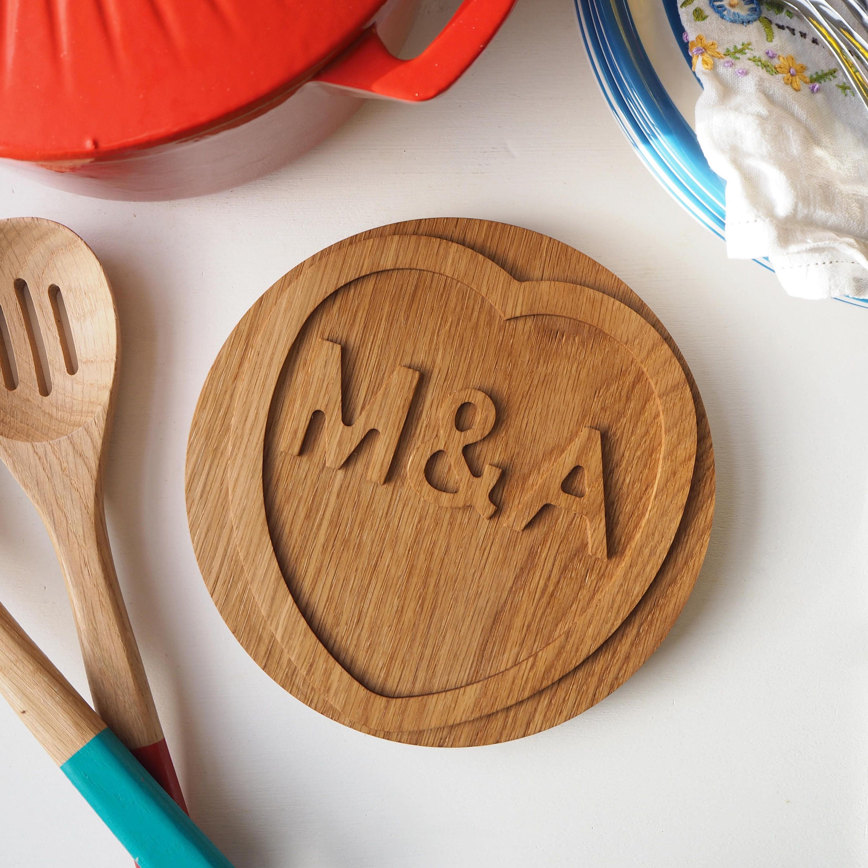 Personalised Solid Oak Wood Trivet - Etsy UK