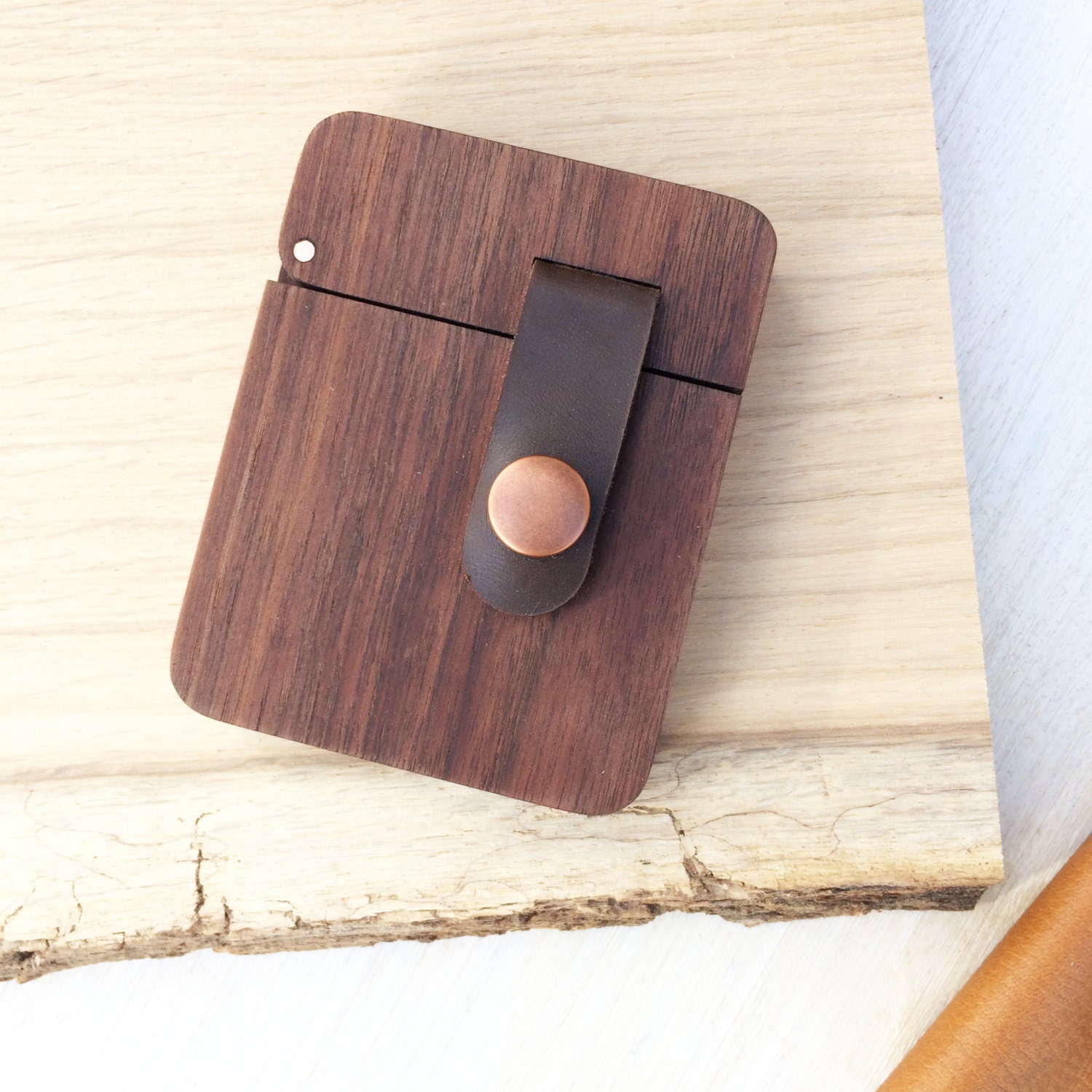 Walnut Wood Wallet and Card Holder | Etsy