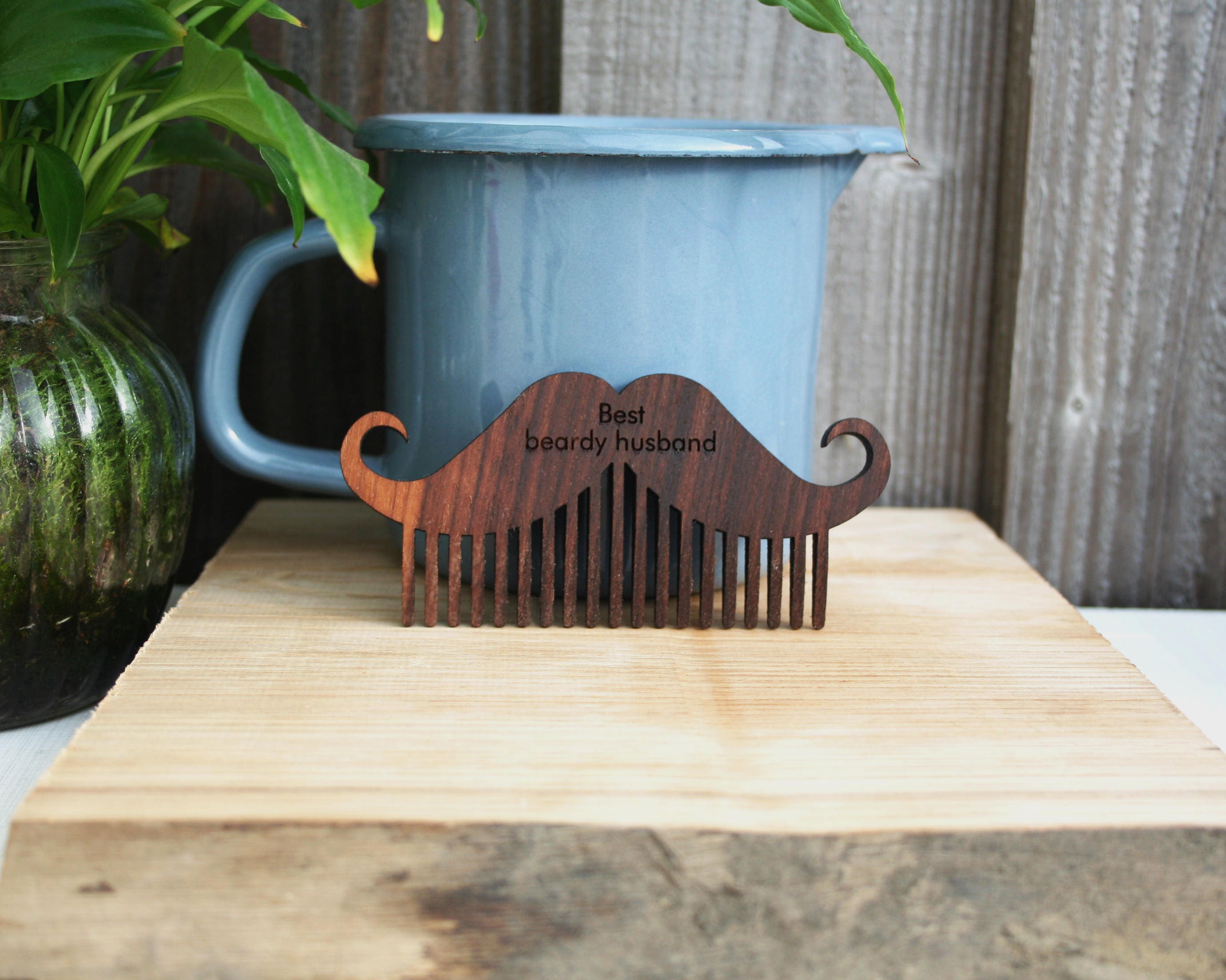 Wooden Personalised Beard Moustache Comb | Etsy UK