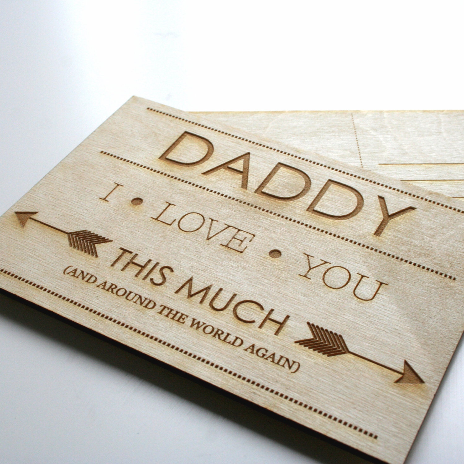Personalised Wooden Engraved Typography Postcard - Etsy