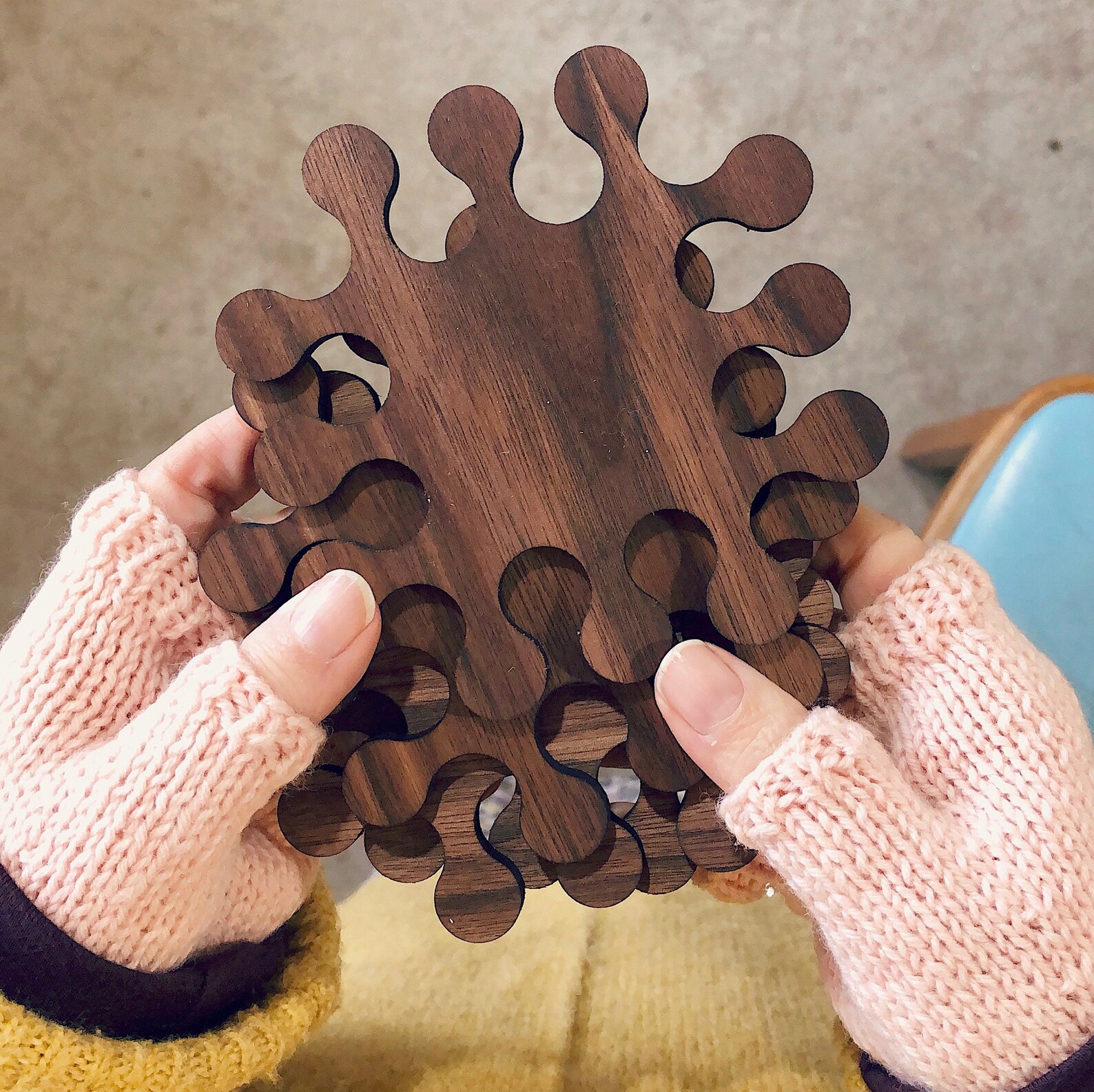 Set of Two Personalised Walnut Wooden Jigsaw Coasters - Etsy UK