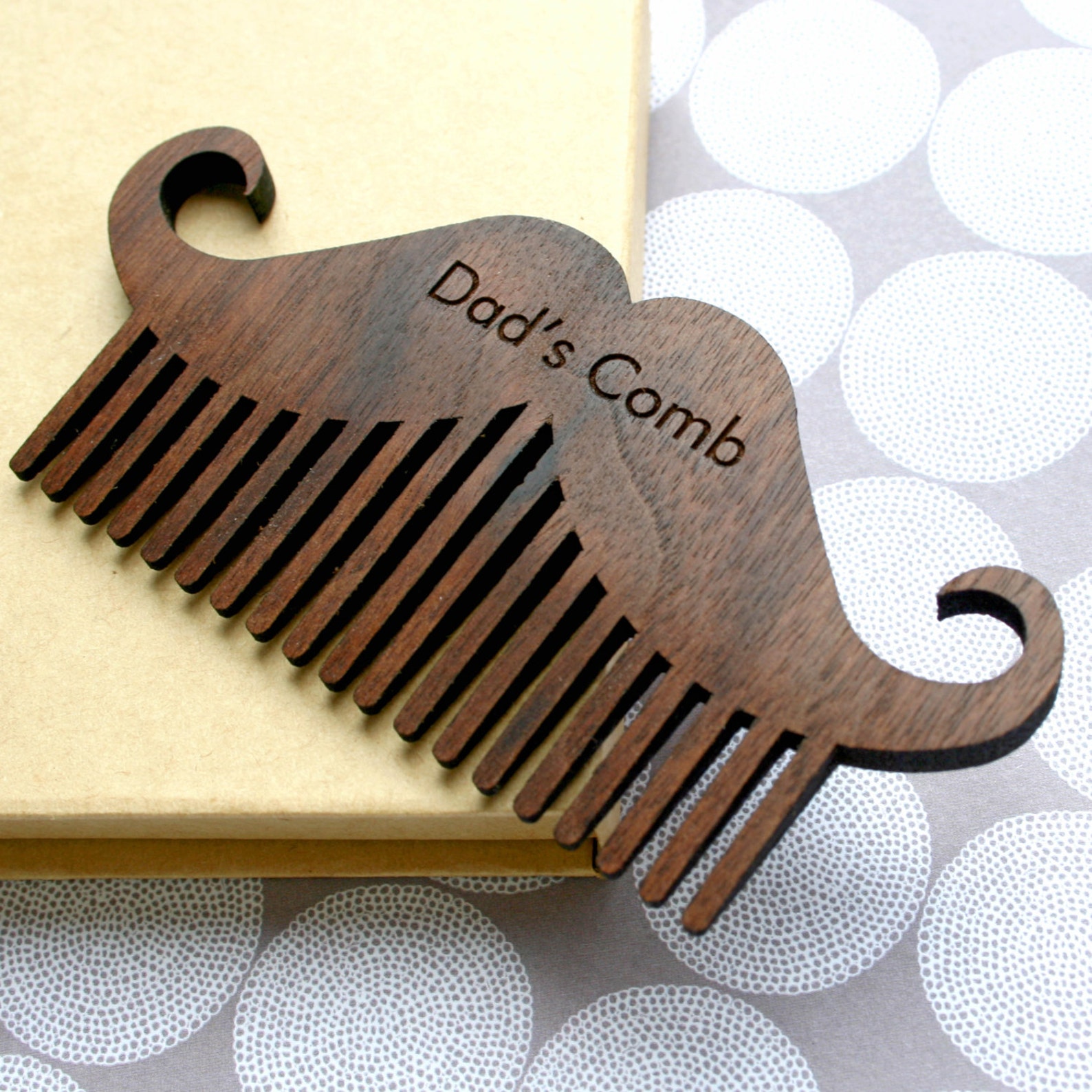 Personalised Wooden Moustache Beard Comb - Etsy