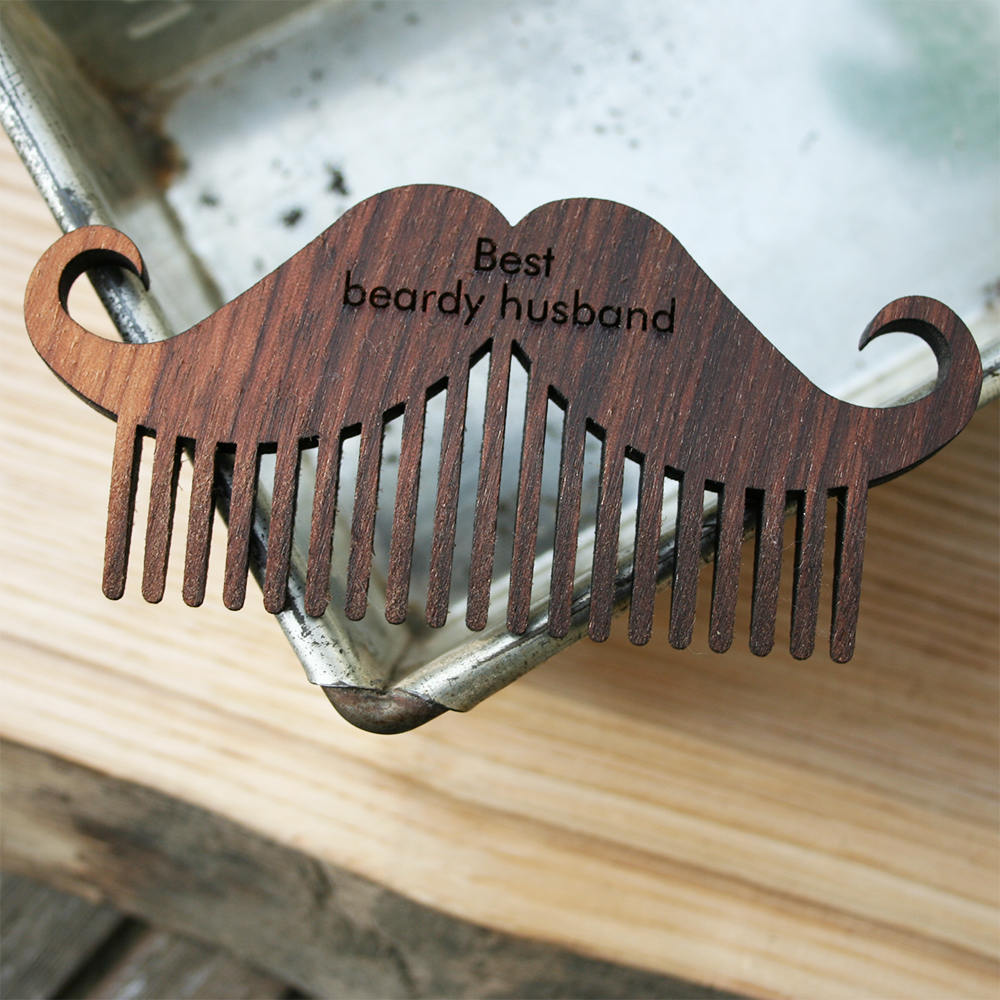 Wooden Personalised Beard Moustache Comb | Etsy UK
