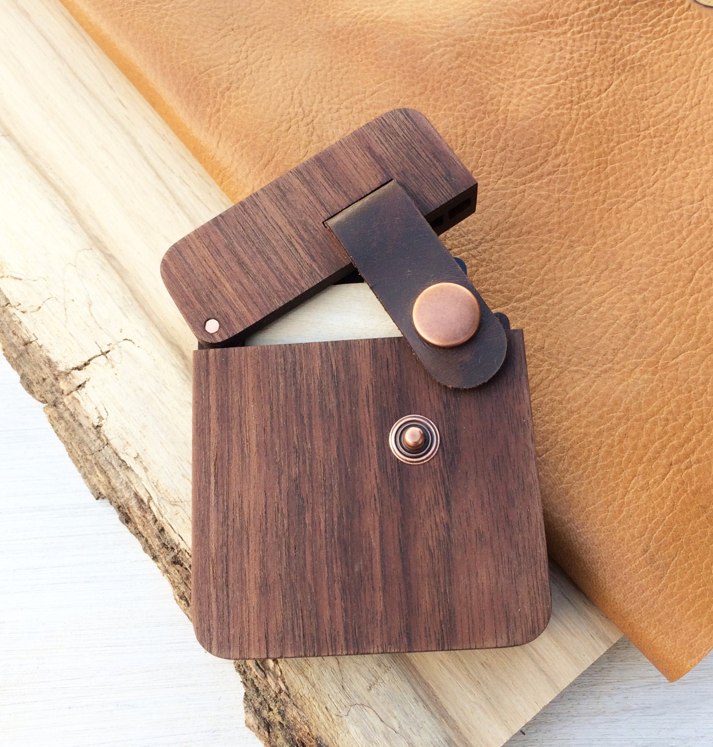 Walnut Wood Wallet and Card Holder | Etsy