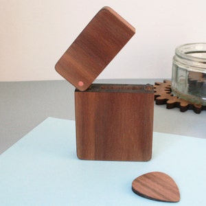 Walnut Wood Guitar Plectrum and Box - Etsy