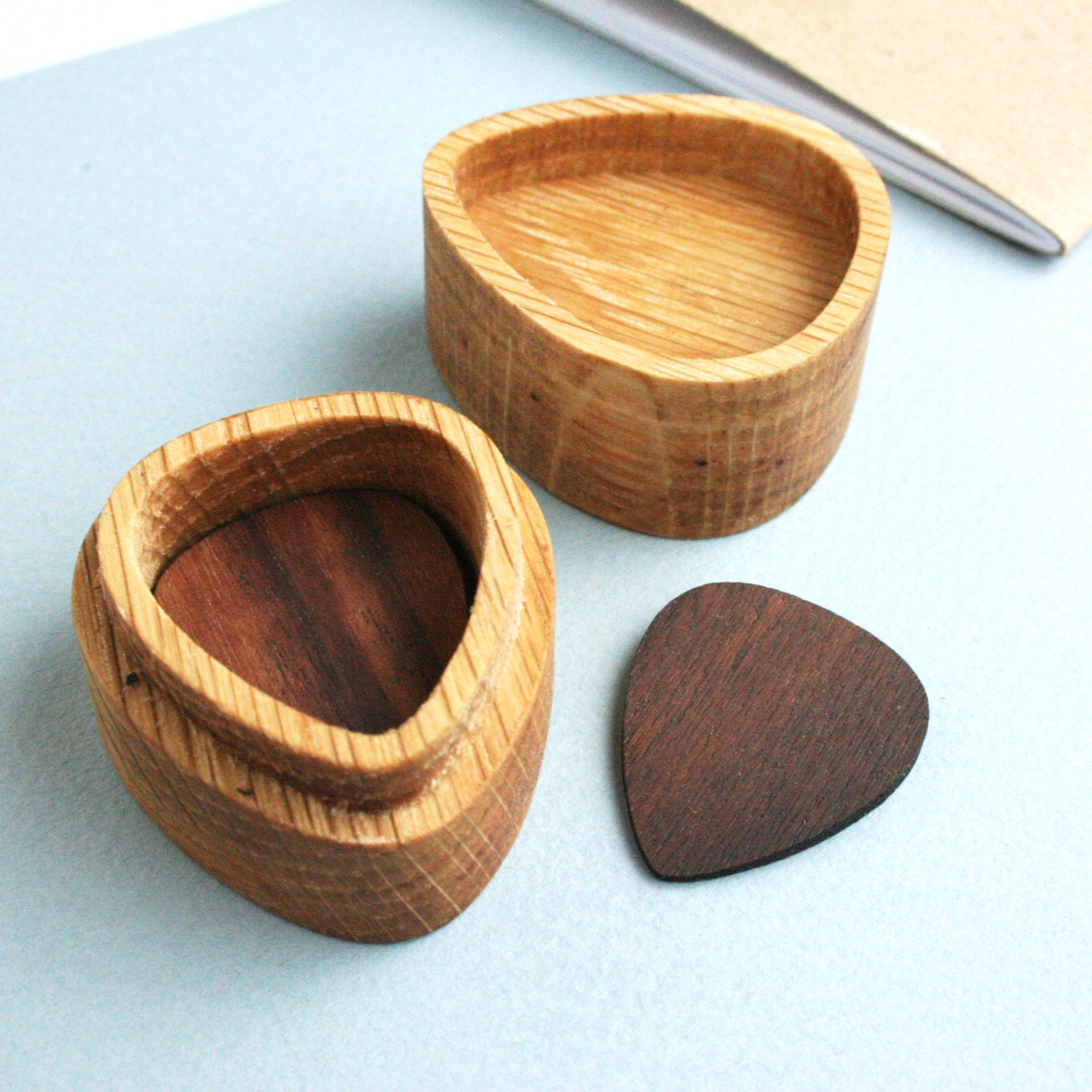 Wooden Guitar Plectrum and Box - Etsy UK