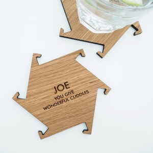 Personalised Wooden Oak Interlocking Jigsaw Coasters - Etsy
