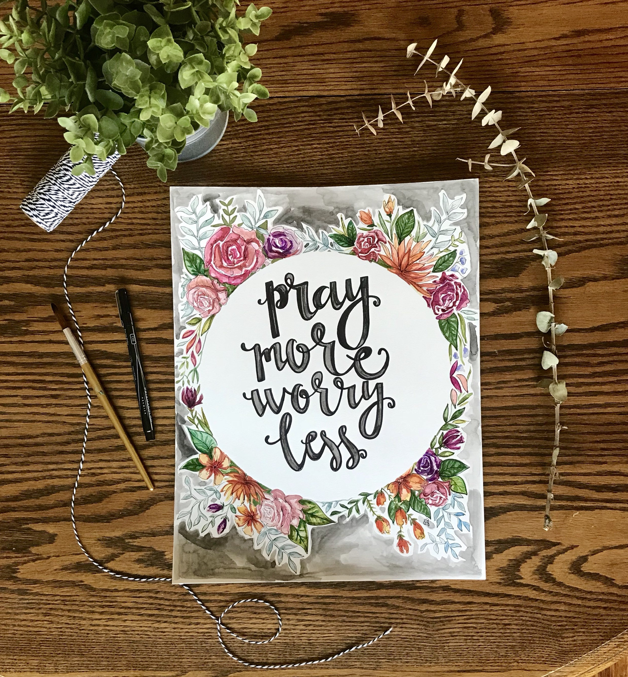 Pray More Worry Less// Christian Living // Prayer Quote// | Etsy