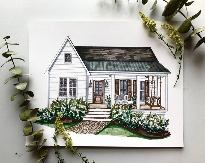 Custom Home Portrait - Etsy