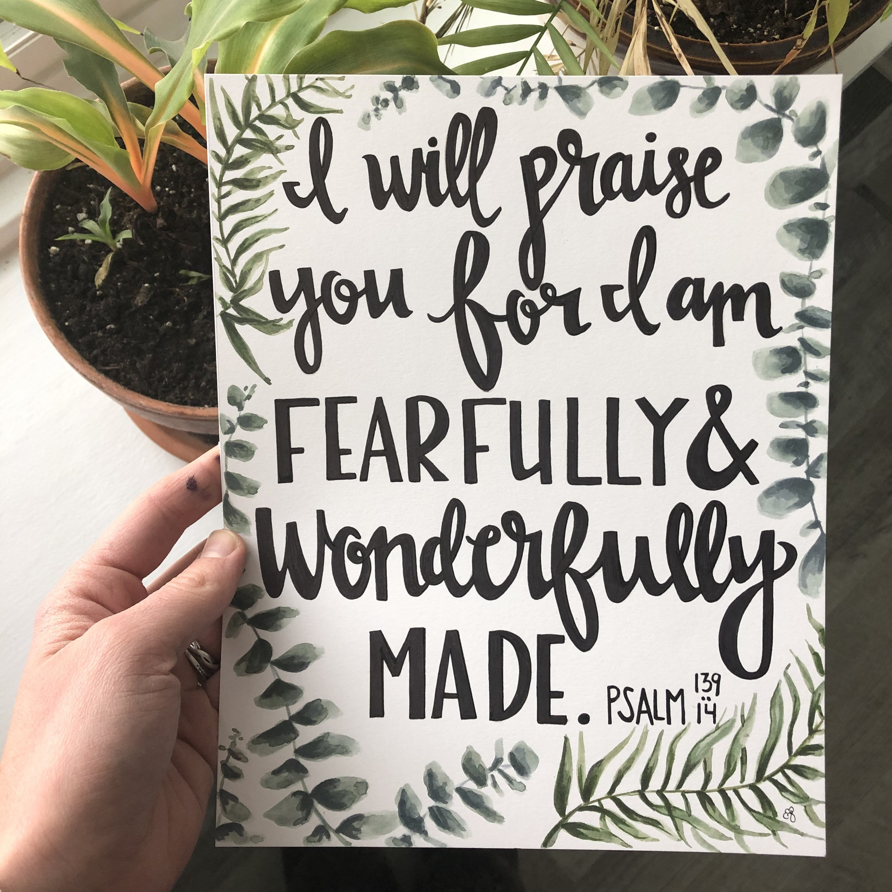 Psalm 139// Fearfully and Wonderfully Made Print | Etsy