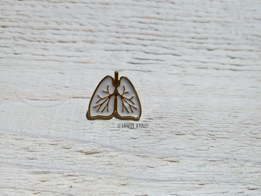 White and Gold Lung Pins * Pulmonology Pins - Etsy