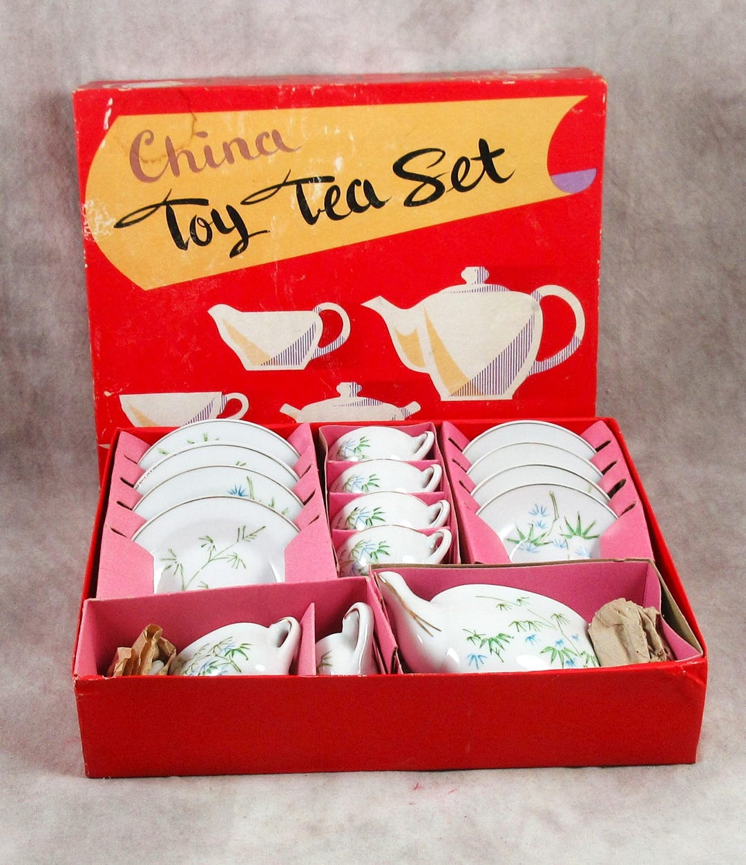 China Toy Tea Set - 17 Pieces Child's Teaset Including Miniature Teapot ...