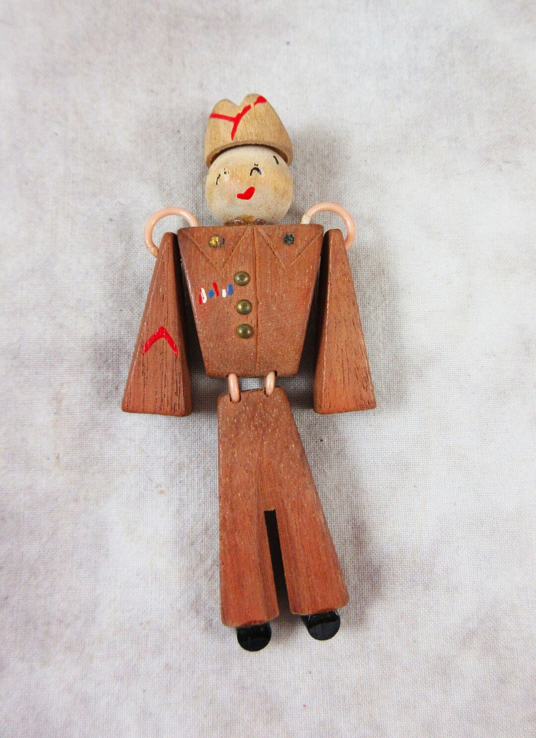 WW 2 Wooden Articulated Army Man Figure 3.5 Tall - Etsy