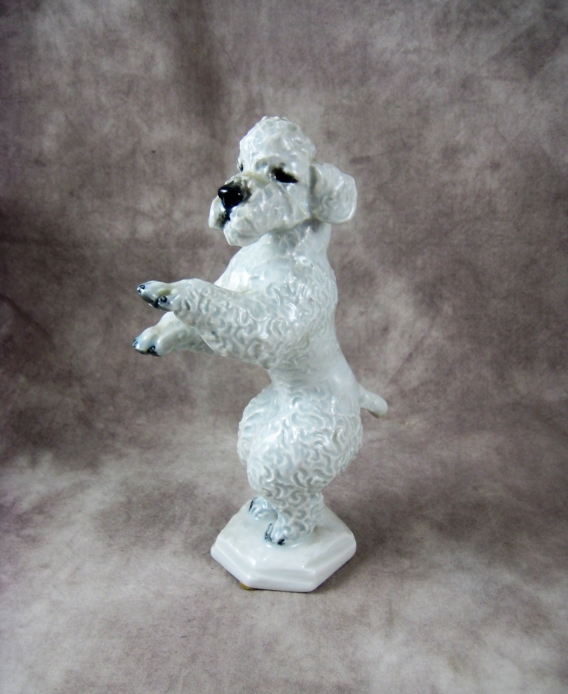 Standing Ceramic Poodles With Rhinestones