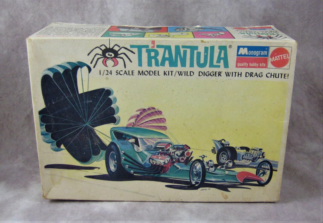 1968 Monogram / Mattel T'RANTULA Drag Car Model Kit BOX ONLY - Great ...