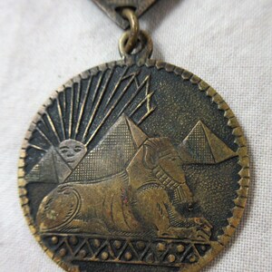 1920s Egyptian Revival Watch Fob Double Sided 4 Paneled and Medallion ...