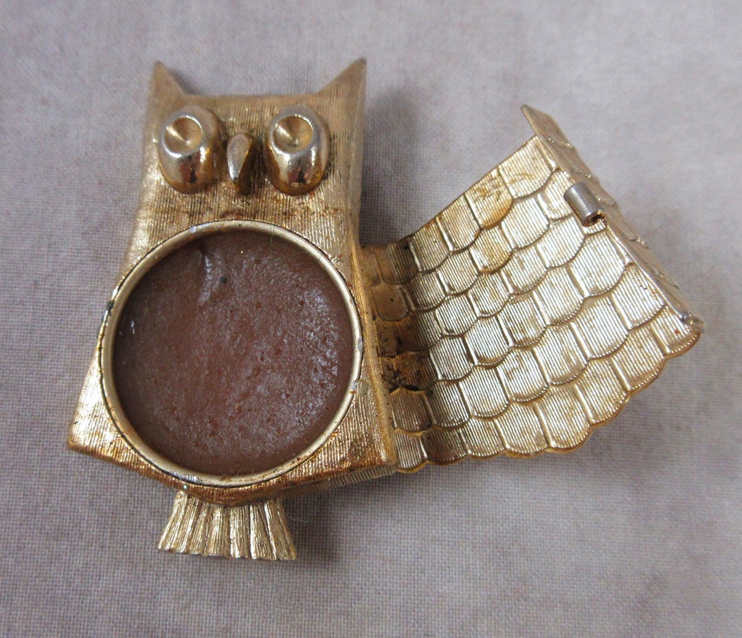 Vintage AVON Owl Perfume Brooch Pin - 1970s Jewelry - Broach - Etsy