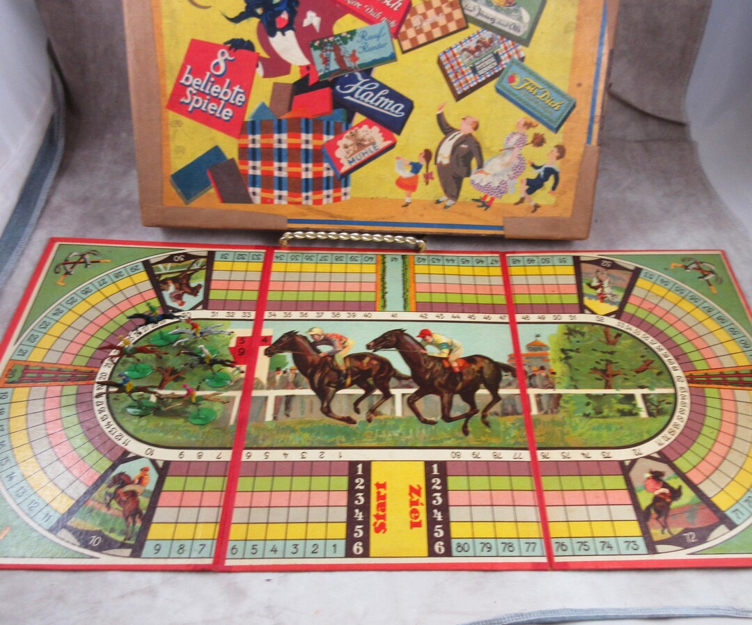 Rare GERMAN Board Game Collection 10 Games Horse Racing Plus Others ...