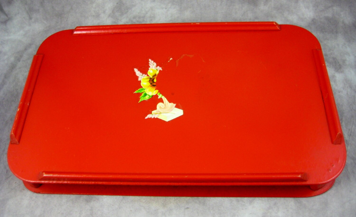 Unique Wooden Red Cocktail Server / Tray 2 Sided Very | Etsy